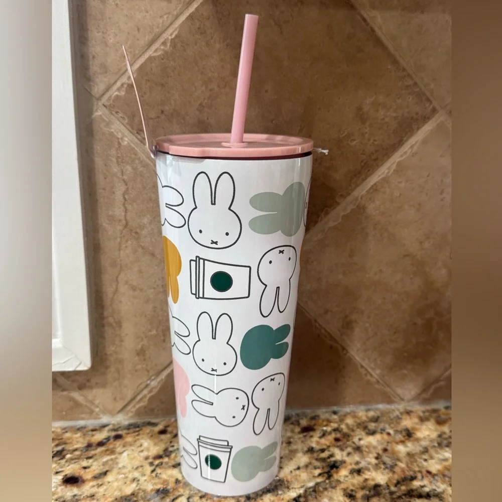 Starbucks | Kitchen | Starbucks X Miffy 226 Us Pink Straw Cup Stainless ...
